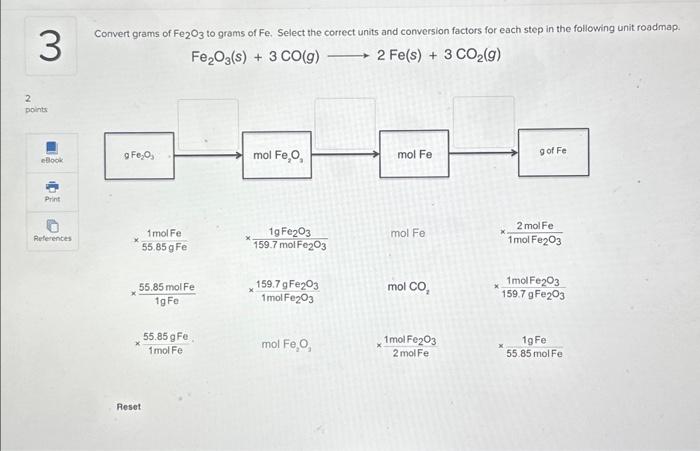 Solved 3 2 points eBook Print References Convert grams of | Chegg.com