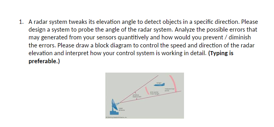 Solved A radar system tweaks its elevation angle to detect | Chegg.com