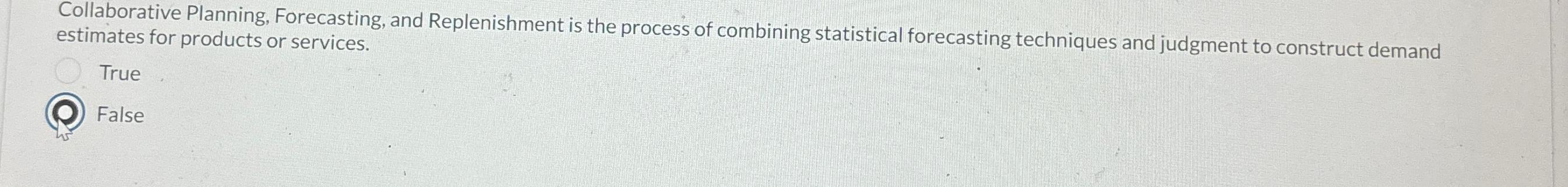 Solved Collaborative Planning, Forecasting, and | Chegg.com