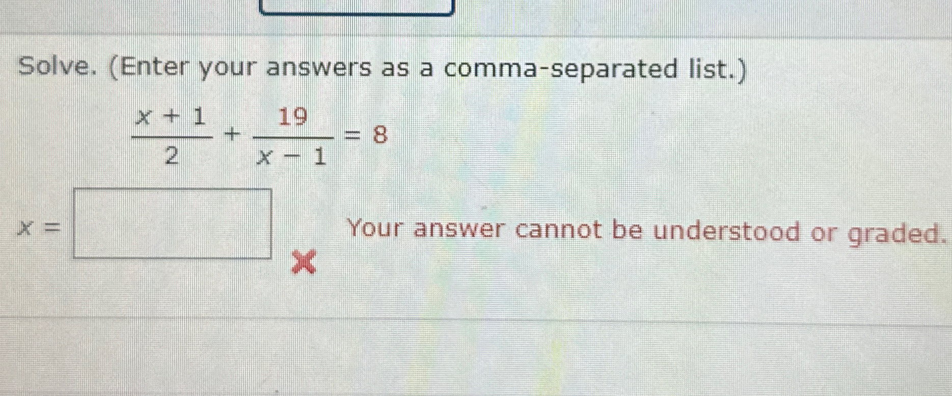 Solved Solve. (Enter your answers as a comma-separated | Chegg.com