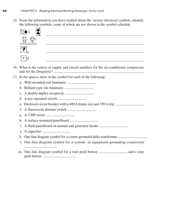 Solved CHAPTER 2 Reading Electrical Working Drawings-Entry | Chegg.com
