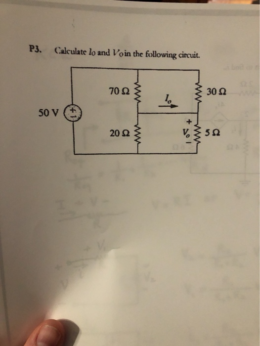 Solved P3. Calculate lo and Voin the following circuit. 70 Ω | Chegg.com