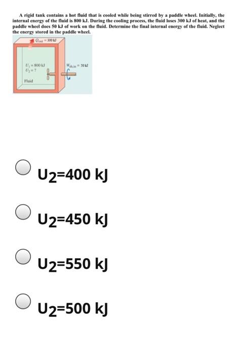 Solved A rigid tank contains a hot fluid that is cooled | Chegg.com