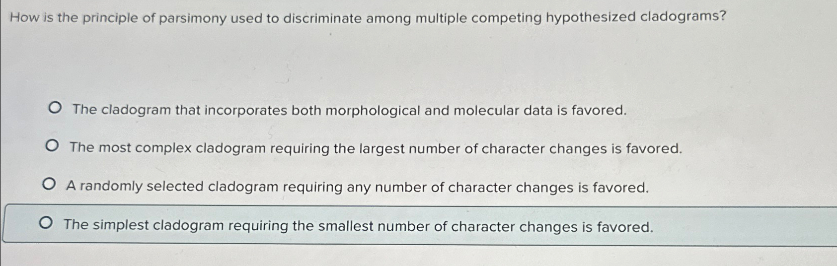 Solved How is the principle of parsimony used to | Chegg.com