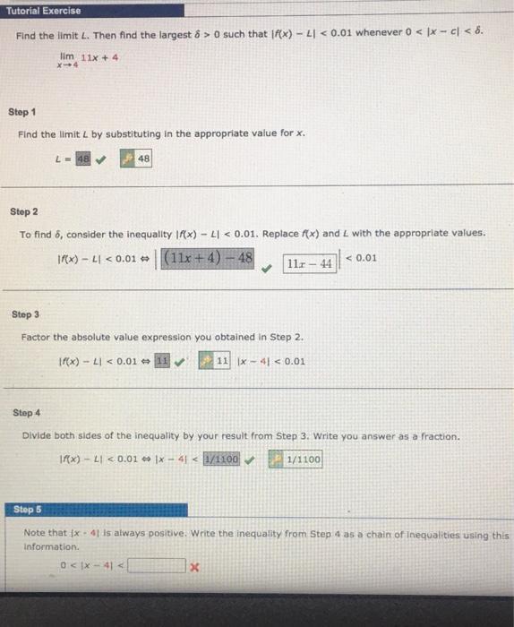 Solved Tutorial Exercise Find the limit L. Then find the | Chegg.com