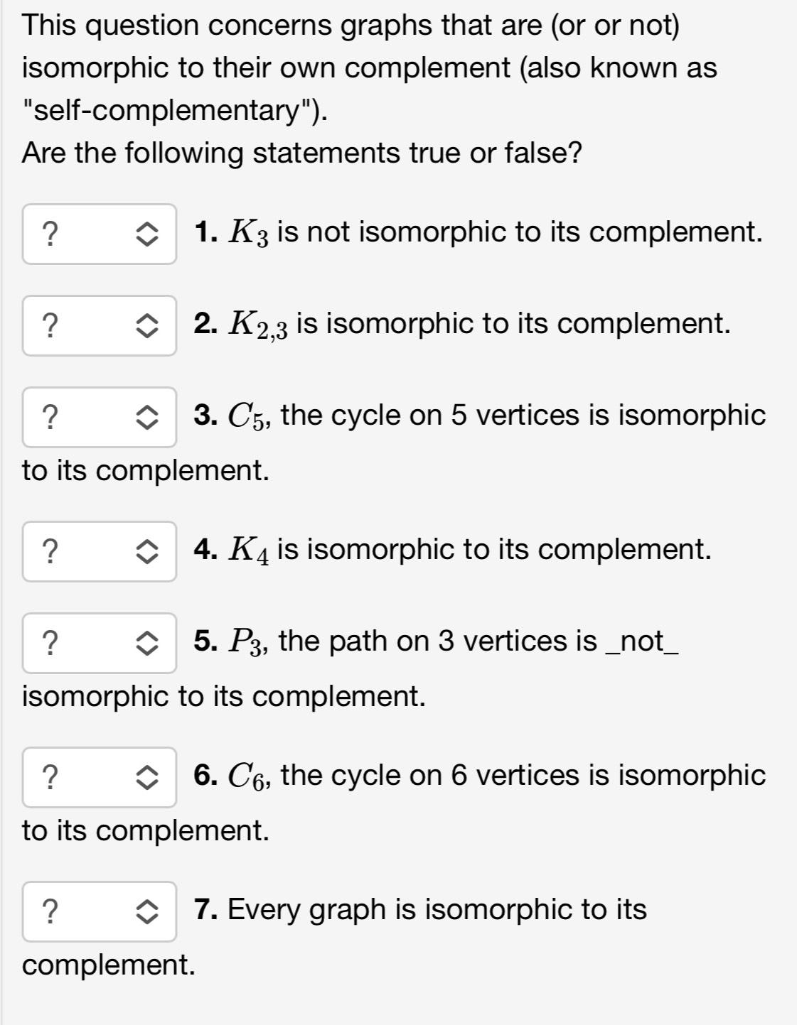 Solved This question concerns graphs that are (or or not) | Chegg.com