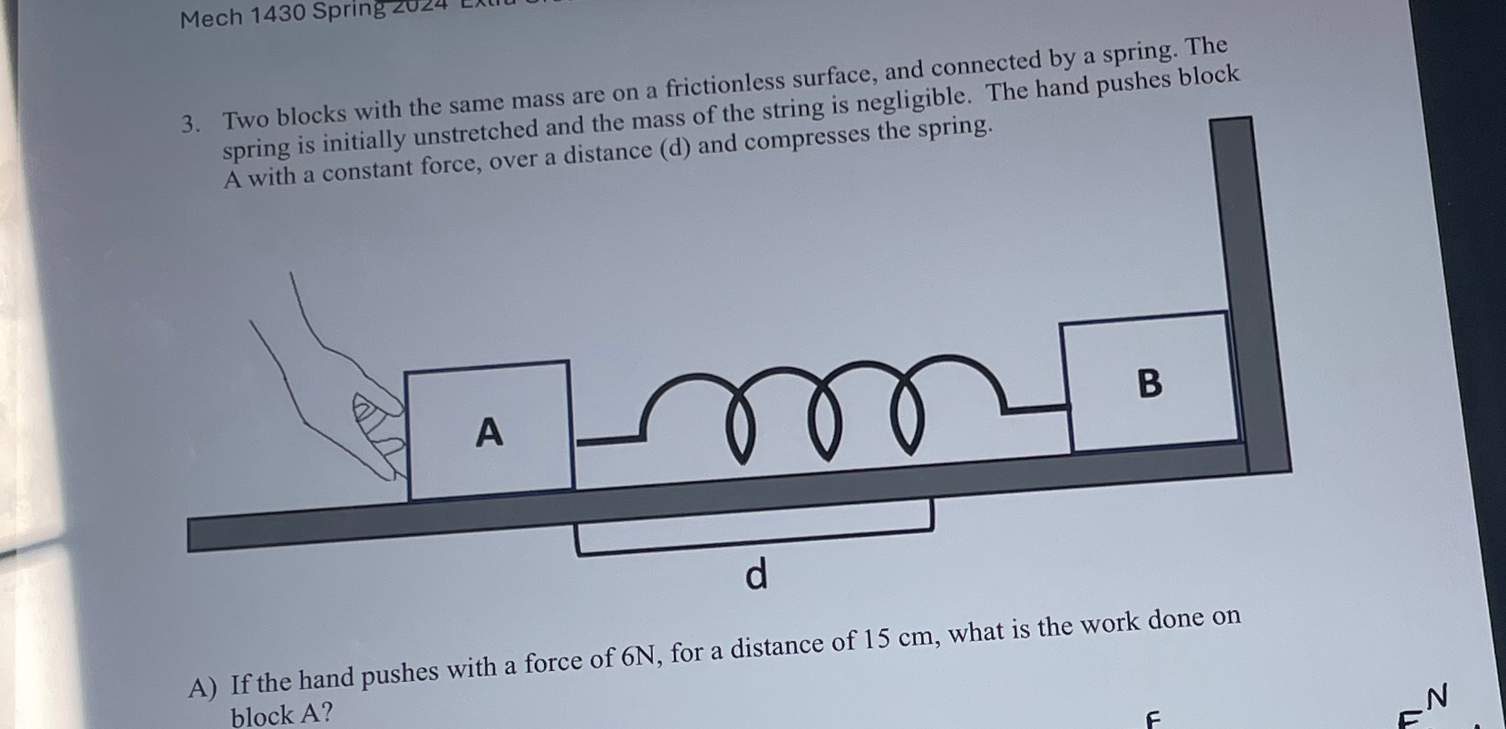 Solved Two blocks with the same mass are on a frictionless | Chegg.com