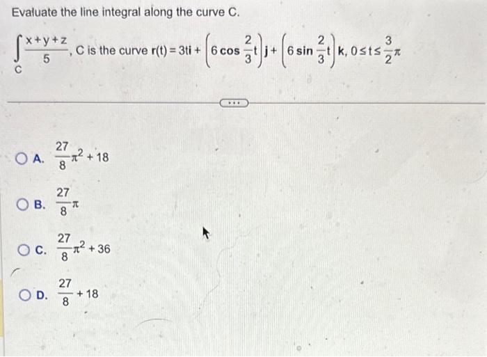 Solved ∫C5x+y+z,C is the curve | Chegg.com