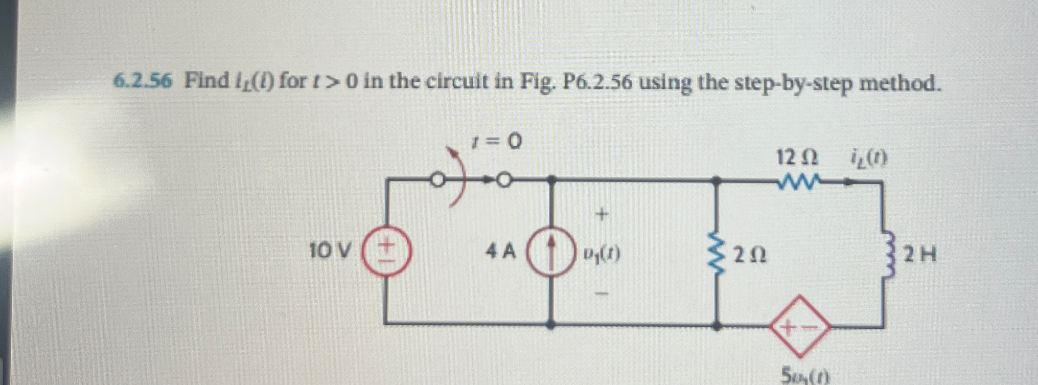 Solved 6.2.56 ﻿Find tL(i) ﻿for t>0 ﻿in the circuit in Fig. | Chegg.com