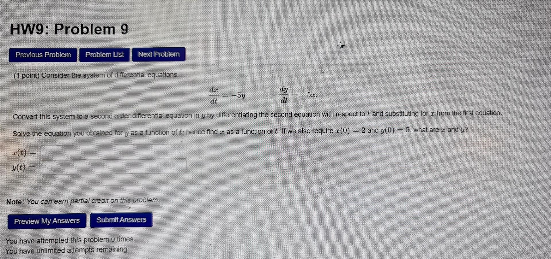 Solved HW9: Problem 9 Previous Problem Problem List Next | Chegg.com