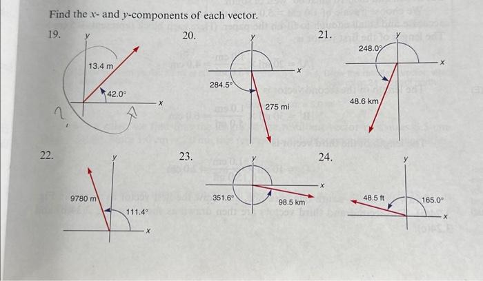 Find the x - and y-components of each vector in the | Chegg.com