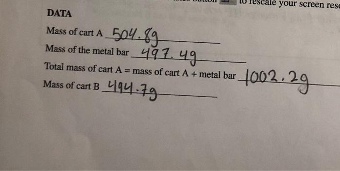Solved One-Dimensional Collisions - 13 Table 2: Experiment | Chegg.com