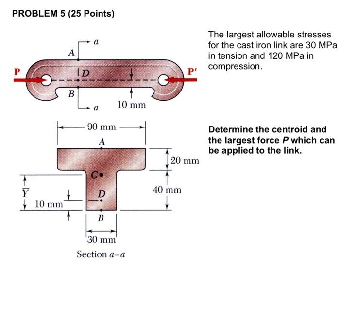 Solved PROBLEM 5 (25 Points) a A The largest allowable | Chegg.com