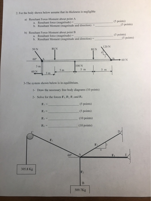 Solved 1. Force F is applied between points B and C and has | Chegg.com