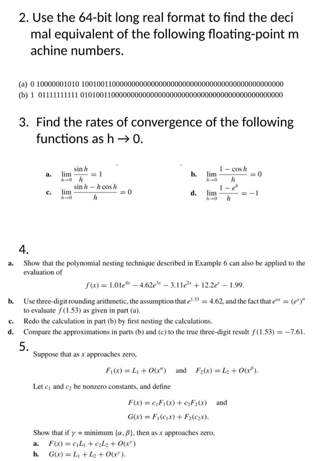 Solved 2. Use the 64-bit long real format to find the deci | Chegg.com