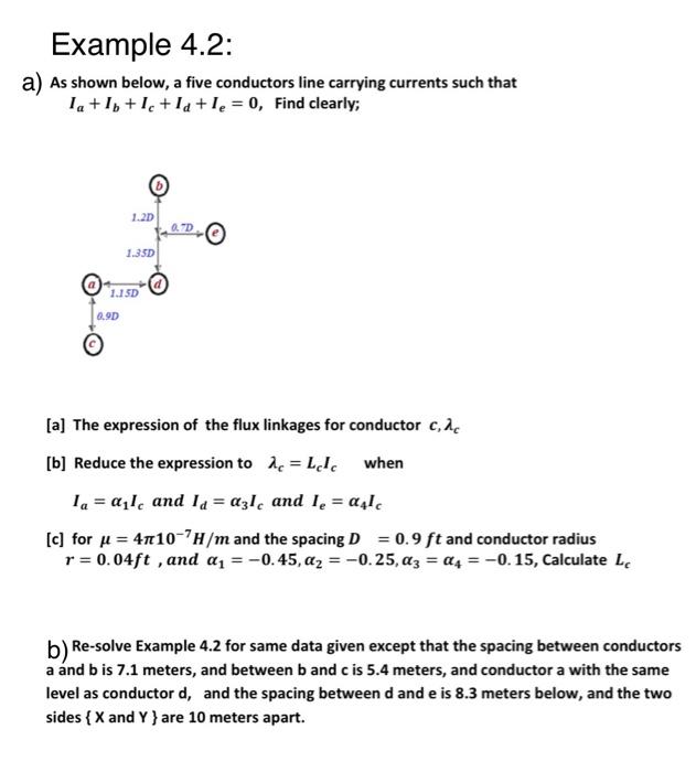 Solved Example 4.2: a) As shown below, a five conductors | Chegg.com