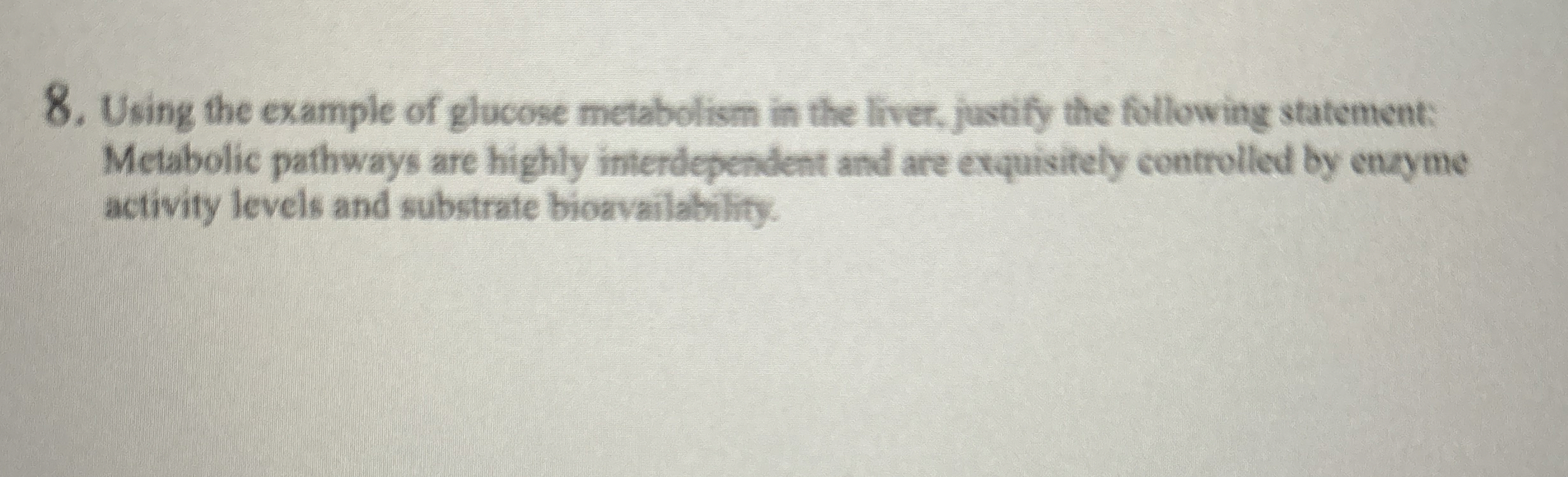 Solved Using the example of glucose metabolism in the liver, | Chegg.com