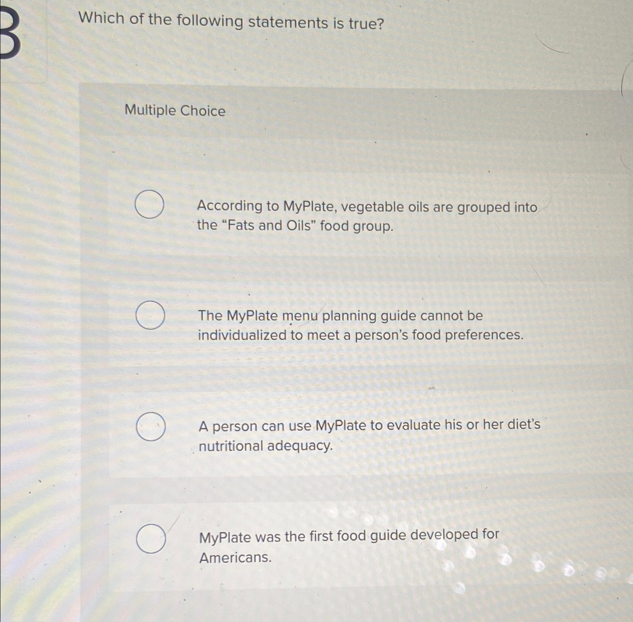 Solved Which of the following statements is true?Multiple | Chegg.com