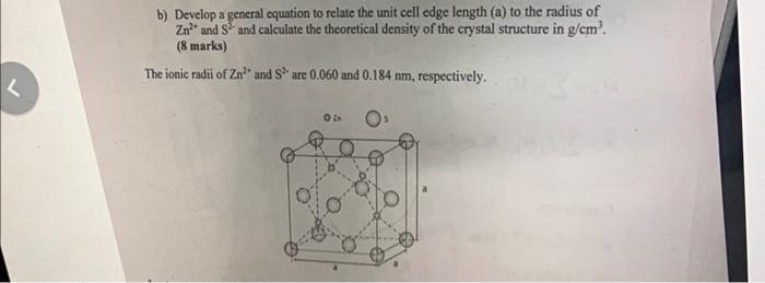 Solved b) Develop a general equation to relate the unit cell | Chegg.com