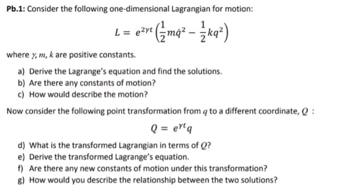 Solved Pb.1: Consider the following one-dimensional | Chegg.com