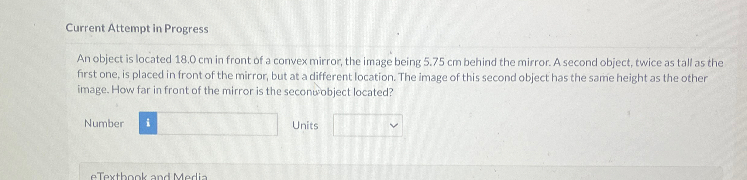 Solved Current Attempt in ProgressAn object is located | Chegg.com
