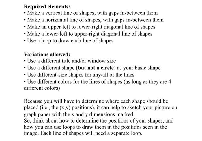 Solved CSCI-130 Assignment \#6: Drawing with Loops | Chegg.com