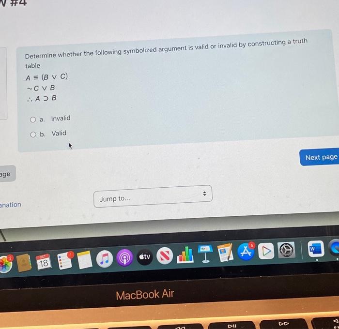 Determine whether the following symbolized argument | Chegg.com