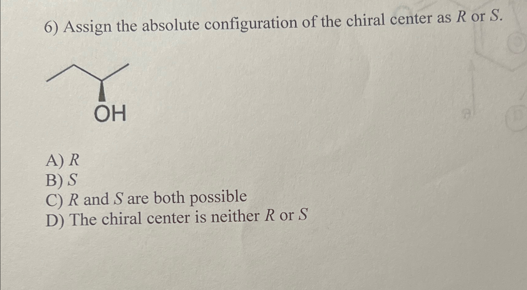 Assign the absolute configuration of the chiral | Chegg.com