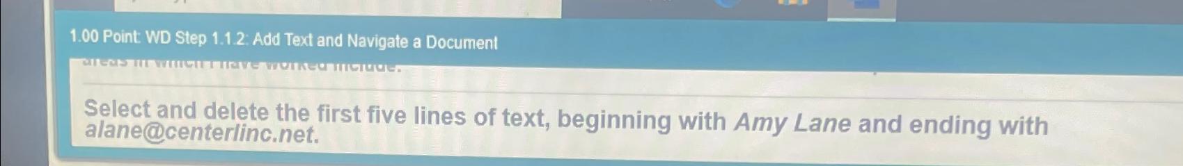 Solved 1.00 ﻿Point WD Step 1.1.2: Add Text and Navigate a | Chegg.com