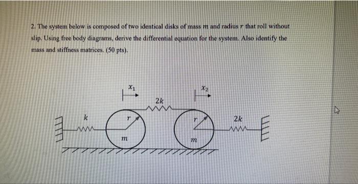 Solved 2. The system below is composed of two identical | Chegg.com