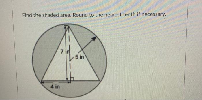 Solved Find the shaded area. Round to the nearest tenth if | Chegg.com