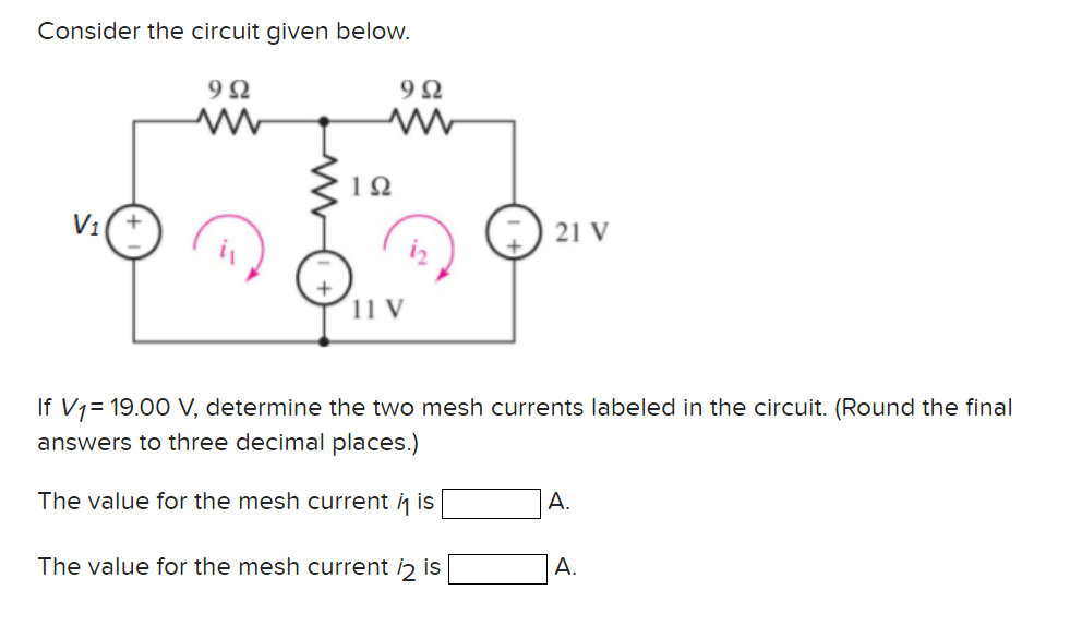 Solved Consider the circuit given below.If V1=19.00V, | Chegg.com