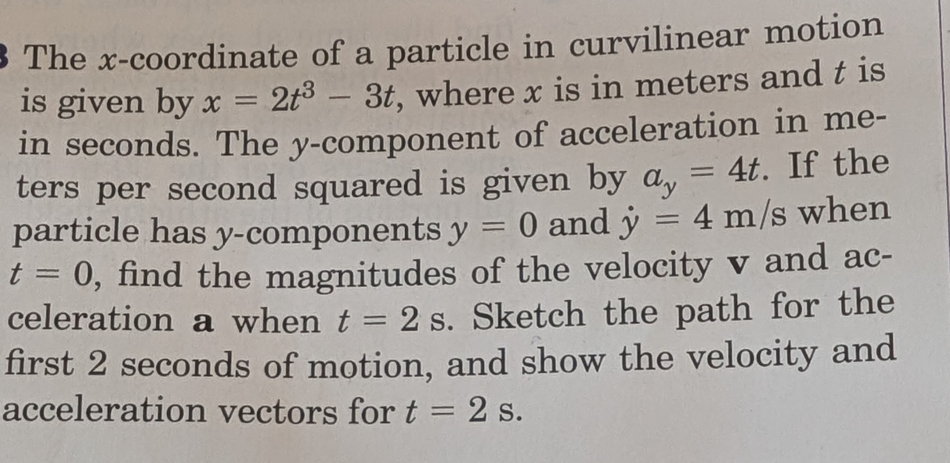 Solved The x-coordinate of a particle in curvilinear motion | Chegg.com