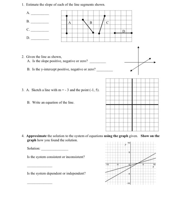 Solved 1. Estimate the slope of each of the line segments | Chegg.com