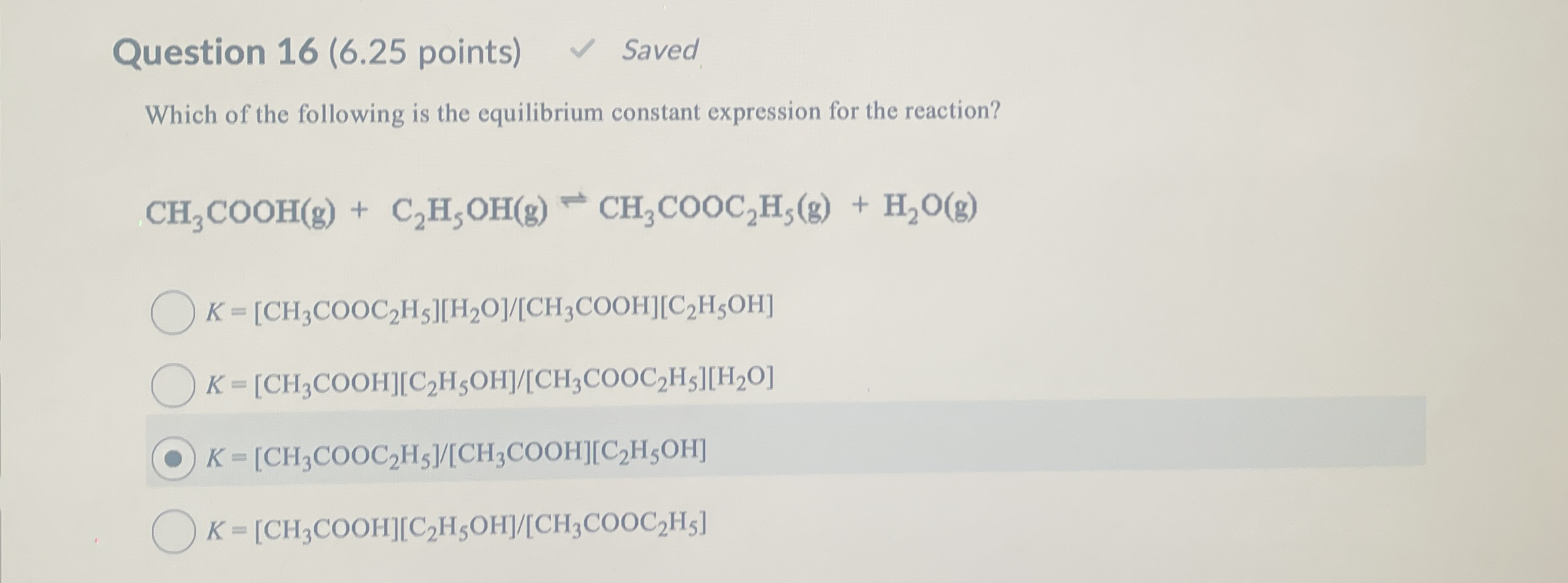 Solved Question 16 (6.25 ﻿points) ﻿SavedWhich of the | Chegg.com