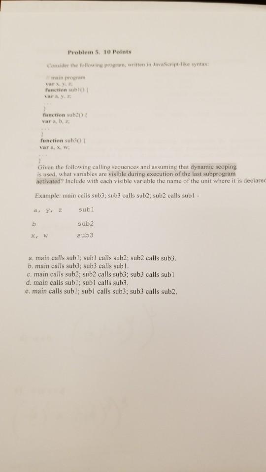 Solved Problem S 10 Points Consider The Following Program 