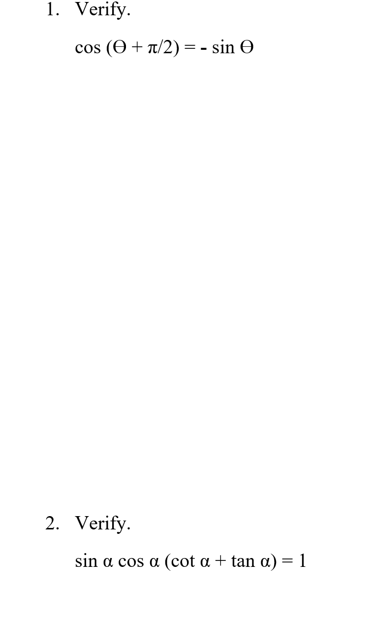 Solved Can you help me verify the identities. | Chegg.com