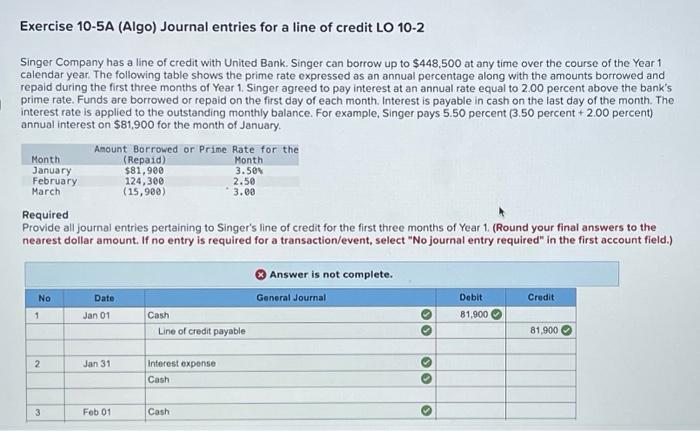 Solved Exercise 10-5A (Algo) Journal entries for a line of | Chegg.com