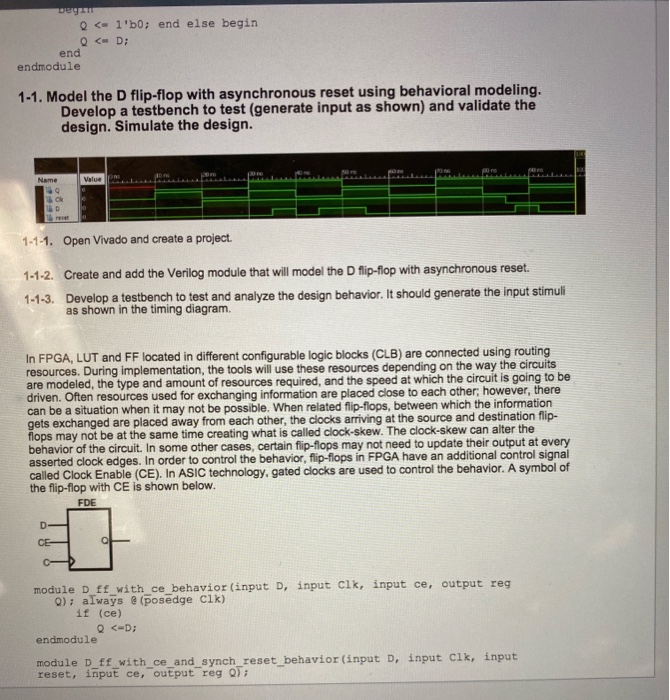 Solved 1. (7 points) Implement a D flip-flop with | Chegg.com