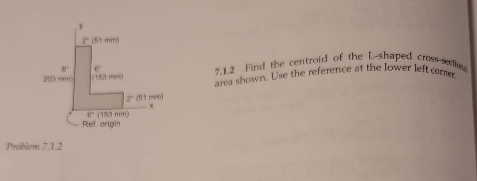 Solved 7.1.2 Find the centroid of the L-shaped | Chegg.com