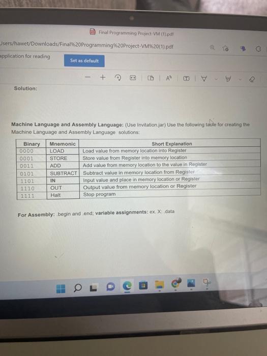 Solved Final Programming Project VM (1).pdf | Chegg.com