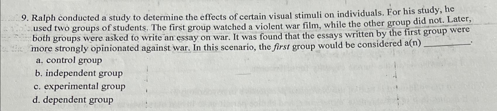Solved Ralph conducted a study to determine the effects of | Chegg.com