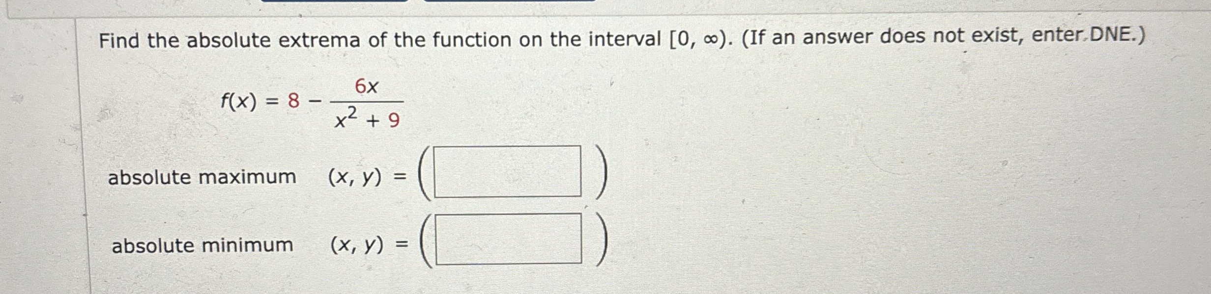 Solved Find the absolute extrema of the function on the | Chegg.com