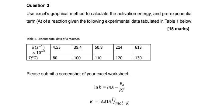 Solved Question 3Use excel's graphical method to calculate | Chegg.com