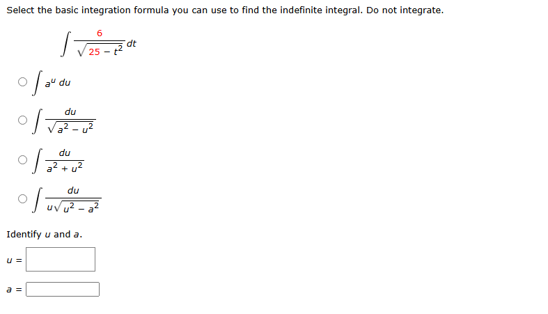 Solved Select the basic integration formula you can use to | Chegg.com