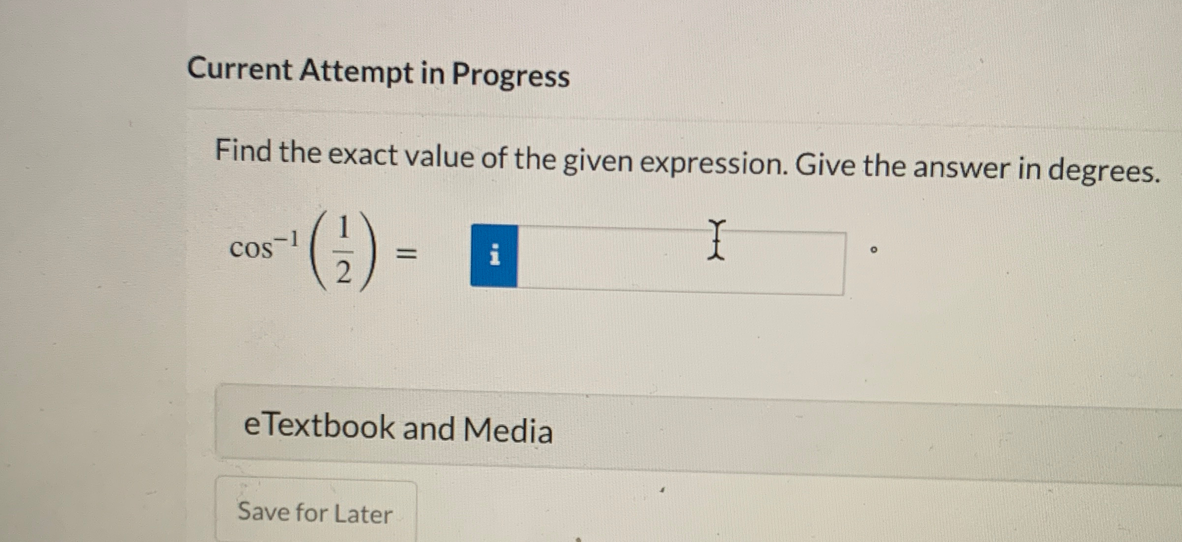 Current Attempt in ProgressFind the exact value of | Chegg.com