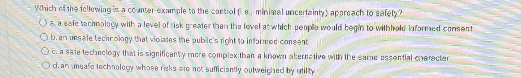 Solved Which of the following is a counter-example to the | Chegg.com
