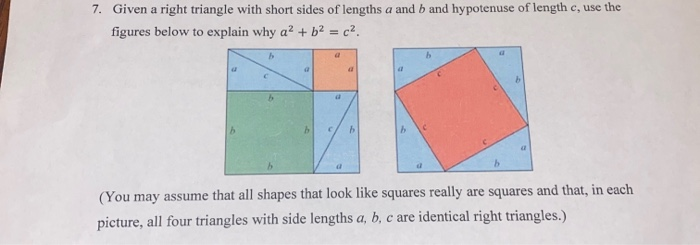 Solved 7. Given a right triangle with short sides of lengths | Chegg.com