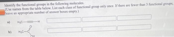 Solved Identify the functional groups in the following | Chegg.com