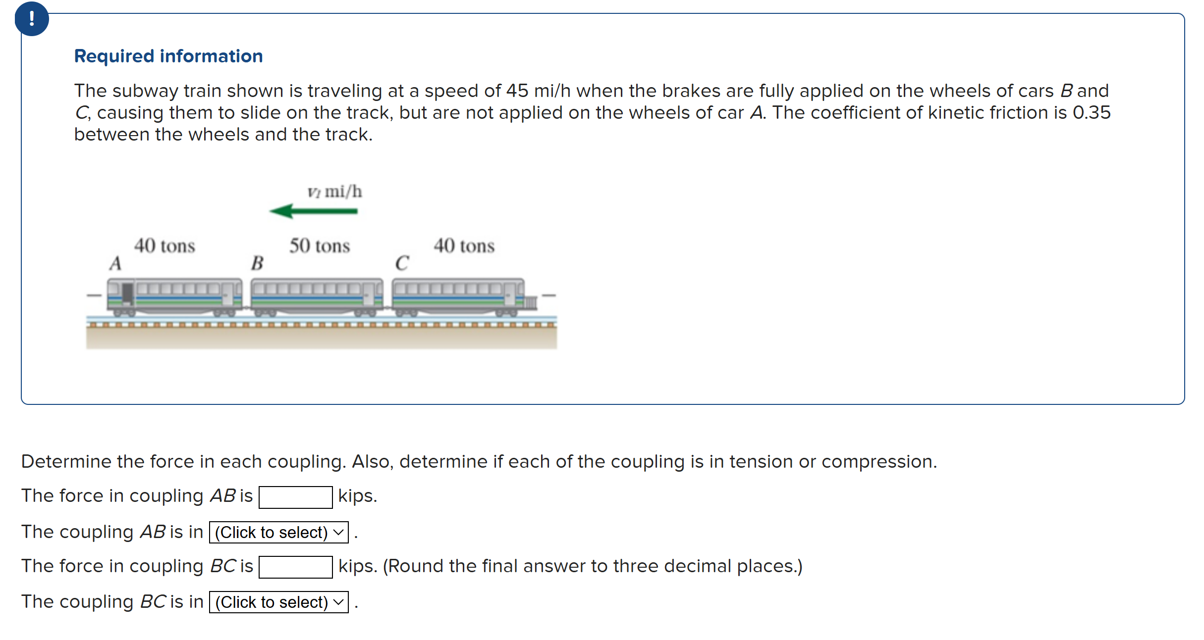 Solved The subway train shown is ﻿traveling at ﻿a speed | Chegg.com